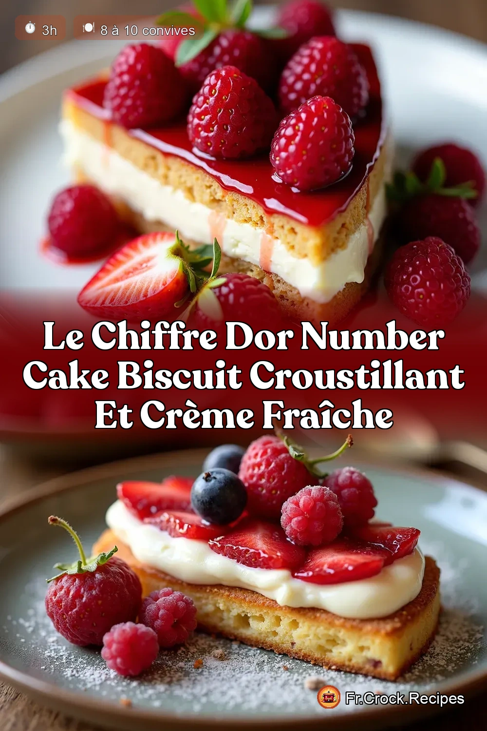 Recette Number Cake avec base biscuit et crème au fromage